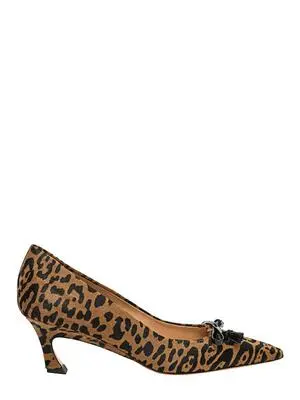 SANTONI Adri 55mm Leopard-print Calf Hair Pumps
