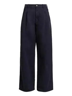 JIL SANDER Cotton Crease-front Wide-leg Trousers Midnight