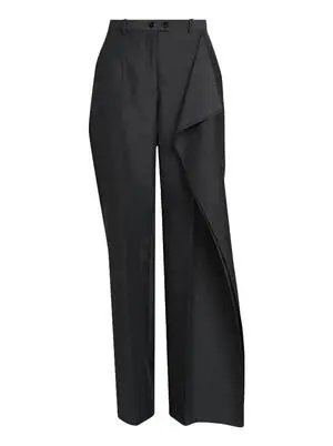 JIL SANDER Asymmetric Ruffle Wool-mohair Trousers