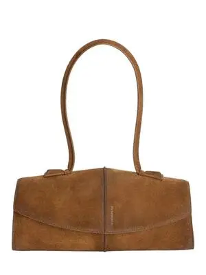 JIL SANDER Linea Suede Shoulder Bag - Walnut
