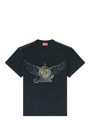 DIESEL® Gerio Cotton-blend Crewneck T-shirt - Black