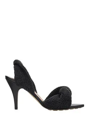 Bottega Veneta Grace 90mm Leather Slingback Sandals - Black