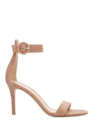 GIANVITO ROSSI Portofino 85mm Suede Sandals - Praline