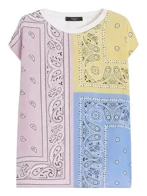 Max Mara Printed Silk And Stretch Cotton Jersey T-shirt - Multicolour