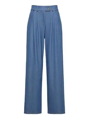 MAX MARA Denim Effect Jersey Loose Fit Trousers
