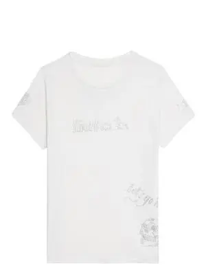 ZADIG&VOLTAIRE Alys Rhinestone Graphic Crewneck T-shirt