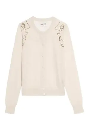 Zadig&Voltaire Missya Rhinestone Cashmere Cardigan - Ecru