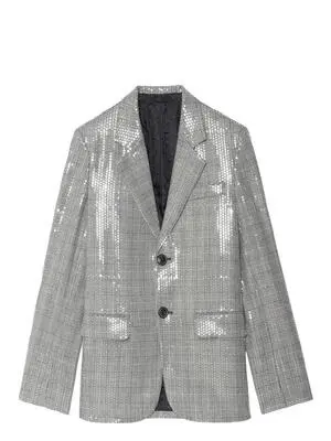ZADIG&VOLTAIRE Vanille Car Sequined Plaid Blazer