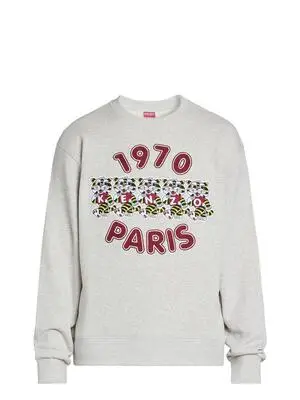 Kenzo Wild Tiger Embroidered Crewneck Sweatshirt Pale Grey