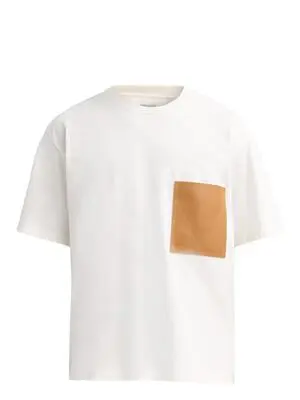 Bottega Veneta Leather Pocket Crewneck T-shirt - Parchment