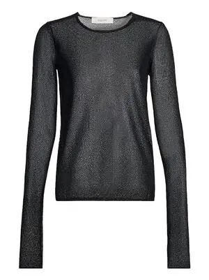 GOLDEN GOOSE Journey Nella Slim Semi-sheer Top - Black