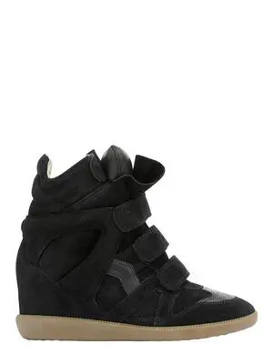 Isabel Marant Étoile Bekett Leather & Suede High-top Platform Sneakers - Black