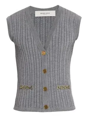 GOLDEN GOOSE Journey Cable-knit Sweater Vest - Grey