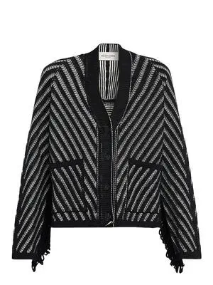 GOLDEN GOOSE Journey Olidia Fringed Cardigan - Black