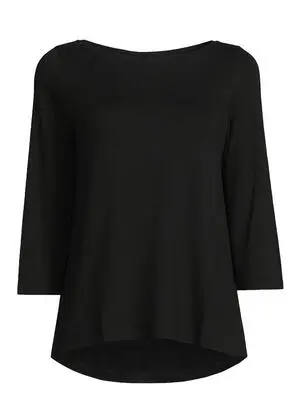 Majestic Filatures Soft Touch Pleated Back Top - Noir