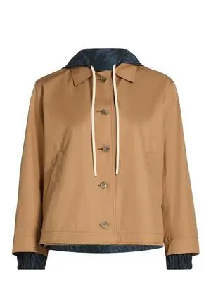 Herno Cotton & Techno Taffeta Reversible Jacket - Camel