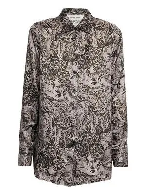 GOLDEN GOOSE Golden Floral Twill Button-front Shirt - Grey