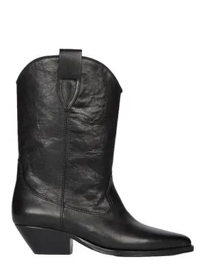 Isabel Marant Étoile Duerto Leather Cowboy Boots - Black