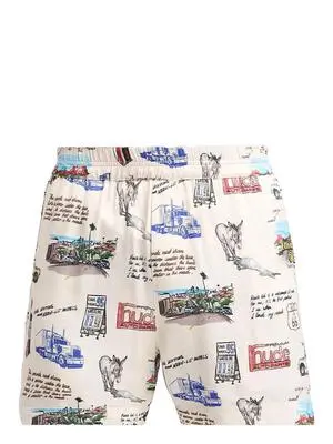 Rhude Highway Graphic Shorts White Multi