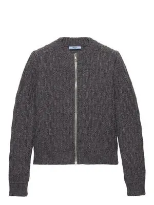 Prada Wool And Alpaca Cardigan Grey