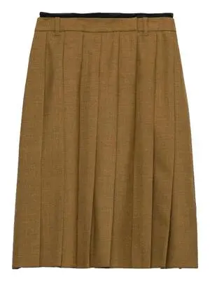 Prada Hopsack Midi Skirt - Brown