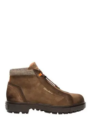 Santoni St. Moritz Suede Alpine Boots - Brown