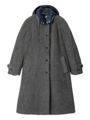 MIU MIU Single-breasted Fleece Coat