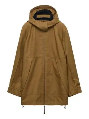 Prada Melange Hopsack Wool Jacket Brown