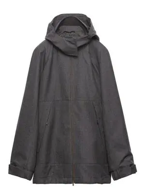 Prada Melange Hopsack Wool Jacket Grey