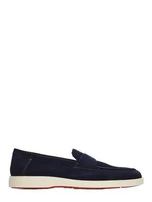 Santoni Revolve Suede Loafers Blue