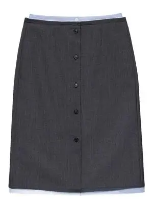 PRADA Light Mohair And Chambray Skirt