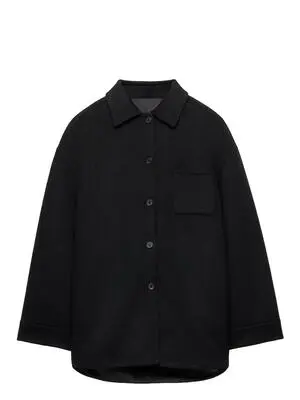 Prada Reversible Double Cashwool And Nylon Caban Jacket - Black