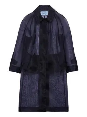 Prada Single-breasted Crinoline Coat - Blue