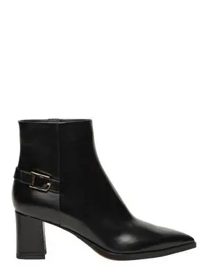 Santoni 65mm Leather Ankle Boots - Black