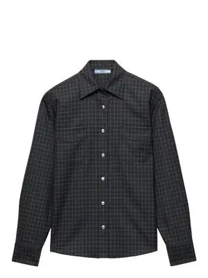 Prada Checked Wool Shirt - Blue Multi