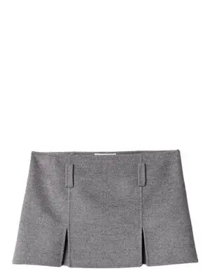 Miu Miu Double Cashmere And Wool Mini Skirt - Grey