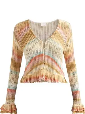 Cinq À Sept Edith Space-dyed Stripe Cardigan - Sunset Multi