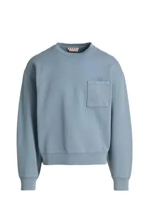 Marni Gart-dyed Cotton Crewneck Sweatshirt - Sky