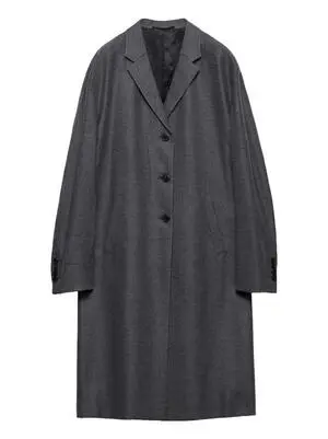 Prada Single-breasted Cashmere And Wool Coat - Grey