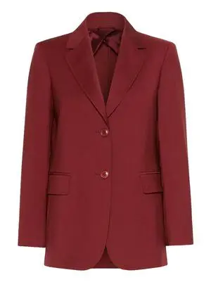 Max Mara Single Breasted Woollen Cloth Jacket Ruby