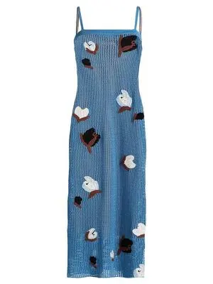Marni Flower Crochet Midi-dress - Iris Blue