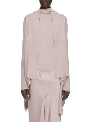 Rick Owens Wool Shawl-collar Wrap Cardigan - Grape