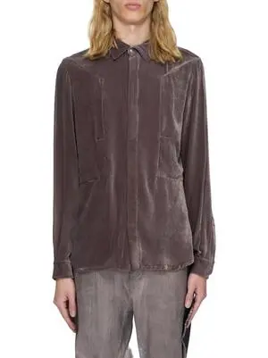 Rick Owens Fogpocket Velvet Outershirt - Grape