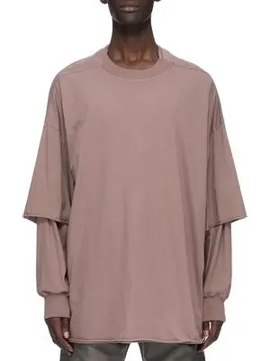 Rick Owens Tommy Hustler Cotton Layered Sweatshirt - Grape
