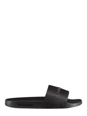Stefano Ricci Calfskin Leather Slides - Black