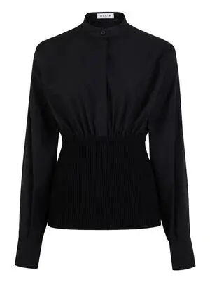 Alaïa Cinched Cotton Poplin Shirt - Noir Alaia