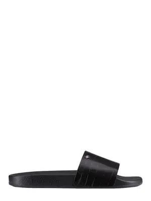Stefano Ricci Matted Crocodile Leather Slides Black