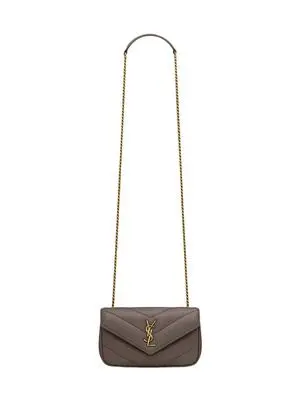 Saint Laurent Loulou Mini Bag In Lambskin Leather Urban Grey