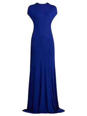 TOM FORD Sculpted Backless Jersey Gown - Ucu Clematis Blue