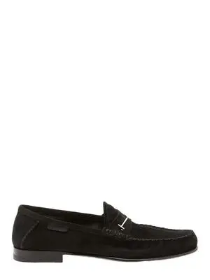 TOM FORD Moc-toe Suede Bit Loafers - Black